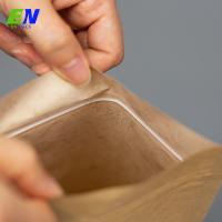 China Biodegradable Stand Up Pouch Nature Brown kraft Paper Pouches With Window And Zipper for sale