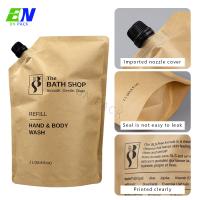 China 250ml / 8oz Refill Pouch Packaging Nature Kraft Paper With Black Cap for sale