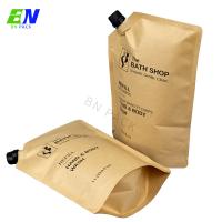 China 250ml / 8oz Refill Pouch Packaging Nature Kraft Paper With Black Cap for sale