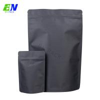China Recyclable Black Kraft No Printing Stock Pouch Customized With Zipper for sale