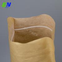 China Zipper Top Compostable Kraft Pouches Resealable Customized Color for sale