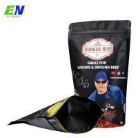 China Convenience Store Snack Bag Zipper Stand Up Pouch Large Black Color Plastic Bags for sale