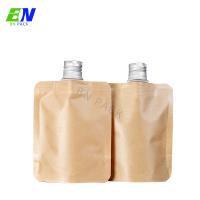 China Waterproof Kraft Paper Stand Up Pouch With Spout Packaging Spout Pouch For Liquid Packaging for sale