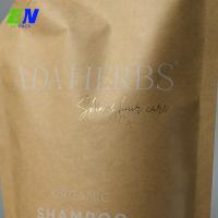 China Hot Stamp Finish Kraft Paper Liquid Stand Up Pouch With Spout For Juice Shampoo Liqud Filling for sale