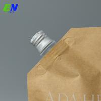 China Hot Stamp Finish Kraft Paper Liquid Stand Up Pouch With Spout For Juice Shampoo Liqud Filling for sale
