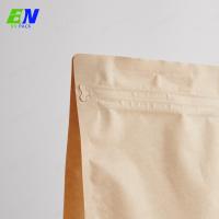 China Customized Kraft Paper Coffee Bags Flat Bottom Pouch With Window for sale