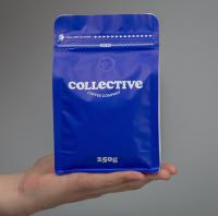 China Coffee Bags  8 sides sealed Flat Bottom Pouches  craft paper/PLA With Zipper top for sale