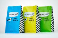 China Coffee Bags  8 sides sealed Flat Bottom Pouches  craft paper/PLA With Zipper top for sale