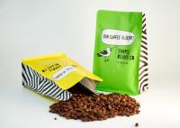 China Coffee Bags  8 sides sealed Flat Bottom Pouches  craft paper/PLA With Zipper top for sale