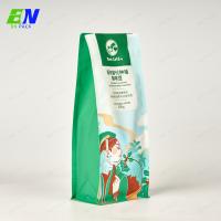 China Customized  Plastic Smell Proof Coffee Bean Flat Bottom Bag With Poacket For Business Card for sale