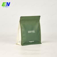 China 250g Matte Plastic Smell Proof Coffee Bean Flat Bottom Bag With Zipper And Pocket For Business Card for sale
