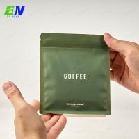 China 250g Matte Plastic Smell Proof Coffee Bean Flat Bottom Bag With Zipper And Pocket For Business Card for sale