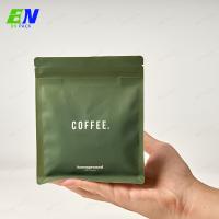 China 250g Matte Plastic Smell Proof Coffee Bean Flat Bottom Bag With Zipper And Pocket For Business Card for sale