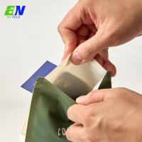 China 250g Matte Plastic Smell Proof Coffee Bean Flat Bottom Bag With Zipper And Pocket For Business Card for sale