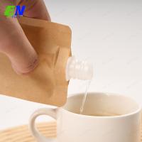 China Custom Biodegradable Stand Up Bag Recyclable Liquid Laundry Cosmetic Shampoo Refill Packaging Kraft Paper Spout Pouch for sale