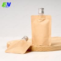 China Custom Biodegradable Stand Up Bag Recyclable Liquid Laundry Cosmetic Shampoo Refill Packaging Kraft Paper Spout Pouch for sale