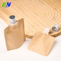 China Custom Biodegradable Stand Up Bag Recyclable Liquid Laundry Cosmetic Shampoo Refill Packaging Kraft Paper Spout Pouch for sale
