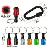 China Black Oxide Finish 6pcs Quick Release 1/4 Inch Hex Shank Screw Driver Bit Holder Keychain for sale