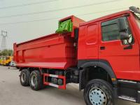 China Sinotruk HOWO 6x4 Used Dump Truck 351-450hp 30-40T Load Red U-Type 10 Tires for sale