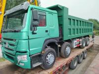 China Sinotruk HOWO 8x4 Used Dump Truck 375HP 12 Wheels Green Color Front Lifting for sale