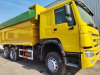 China SINOTRUK HOWO 6x4 Yellow U-Type Tipper Dump Truck 351-450hp Right Hand Drive Used for sale