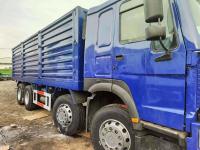 China Sinotruk HOWO 8x4 Blue Used Box Truck 351-420hp Euro 2 12-Speed Manual 41-50T Load Capacity for sale