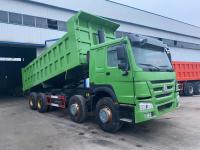 China Manual Transmission HOWO 8x4 Dump Truck 375-430hp Left Hand Front Lifting Green for sale