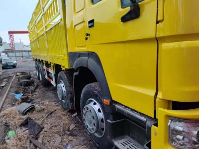 China Sinotruk HOWO 6x4 Used Box Truck 351-420hp Yellow ISO Certified Heavy Duty for sale