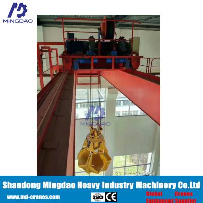 China Hot sale China made 25ton double girder overhead crane with grab bucket for sale