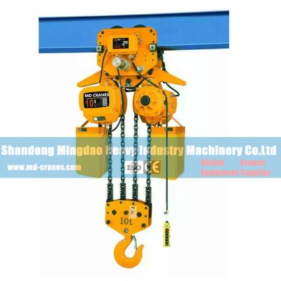 China Top Quality China Made 10 Ton Electric Chain Hoist with Monorail Trolley for sale