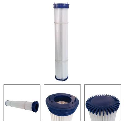 China PU Top Pleated Filter Cartridge , Polyester Media Synthetic Air Filter for sale