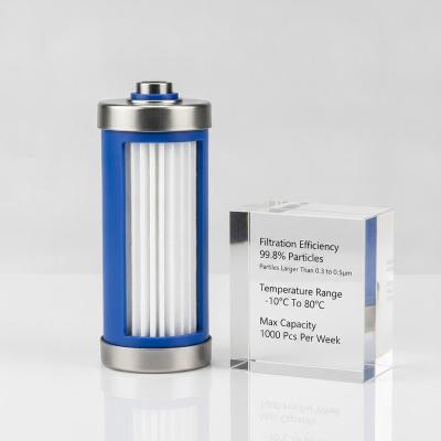 China Filtration Efficiency 998 Percent Particles Larger Than 03 to 05um Cartridge Filter Element Temperature Range Minus 10°C To 80°C Max Capacity 1000 Pcs Per Week for sale