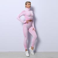 China 2021 New Antibacterial 3 Piece Set Running Jogging Sportswear Jacket Tank Top Women Skninny And Pants Yoga Wear for sale