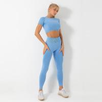 China 2021 Antibacterial Yoga Wear 5 Piece Set Running Jogger Top And Pants Bra Gaiters Women Sportswear Fitness Clothes Casual for sale