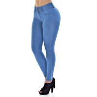 China Color Fade Proof Good Quality High Waist Stretching Jeans Solid Woman Skinny Pencil Jeans for sale