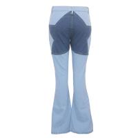 China Color Fade Proof Good quality patchwork hip star jeans stitching stretch flared pants women jeans long for sale