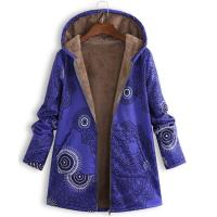 China 2020 Waterproof Ethnic Style Fashion Fleece Coat Printed Pocket Hoodie Jacket Women Winter for sale