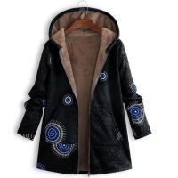 China 2020 Waterproof Ethnic Style Fashion Fleece Coat Printed Pocket Hoodie Jacket Women Winter for sale