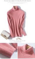 China Custom Women Anti-Shrink Knit Sweater Turtle Neck Women Cashmere Sweater Pullover Sweater for sale