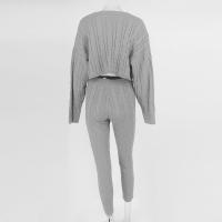 China 2020 winter two piece anti-shrink clothing set solid sweater top and pants set warm sweater for sale