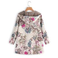 China Waterproof ready to ship cotton and printed warm hoodie fleece canvas women coat winter jacket for sale