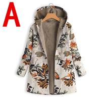 China Floral Print Waterproof Canvas Latest Hoodie Fleece Warm Women Coat Winter Jacket Thin Jacket for sale