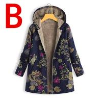China Floral Print Waterproof Canvas Latest Hoodie Fleece Warm Women Coat Winter Jacket Thin Jacket for sale