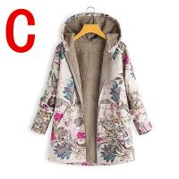 China Floral Print Waterproof Canvas Latest Hoodie Fleece Warm Women Coat Winter Jacket Thin Jacket for sale