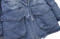 China Fashion thick cotton-padded fur collar denim jacket winter hooded jeans waterproof coat women for sale