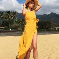 China 2019 Anti-Static Cute Casual Dress Slip Dress Summer Beach Dress Lace Up for sale