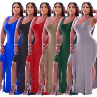 China 2021 NEW Anti-Static Two Piece Set Elastic Split Tank Dress Summer Dress Shorts Sleeveless Casual Dress for sale