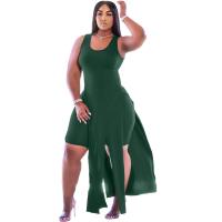 China 2021 NEW Anti-Static Two Piece Set Elastic Split Tank Dress Summer Dress Shorts Sleeveless Casual Dress for sale