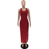 China 2021 NEW Anti-Static Two Piece Set Elastic Split Tank Dress Summer Dress Shorts Sleeveless Casual Dress for sale