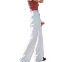 China Anti-Static Casual Straight Pants Women Fashion Hemp Loose Pants for sale
